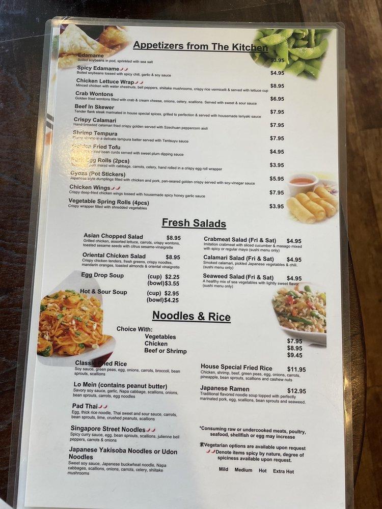 Menu at Blue Flame Asian Bistro & Bar, Cashmere, 112 Elberta Ave