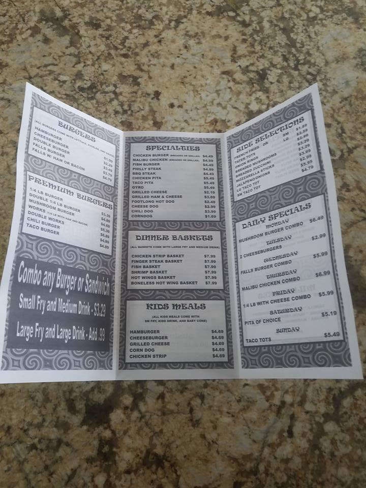 Menu at Falls Grill fast food, American Falls