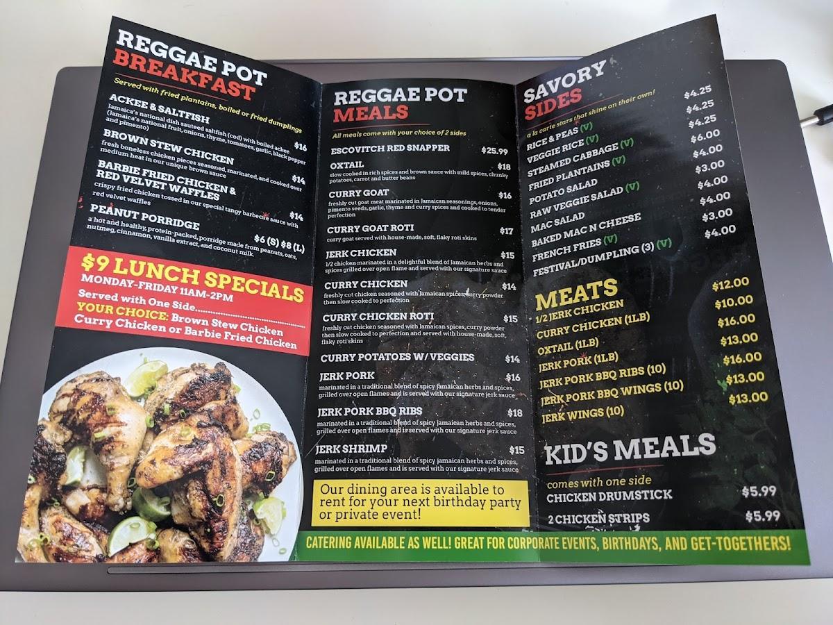 Menu at Reggae Pot Jamaican Grill (Denver restaurant, Centennial