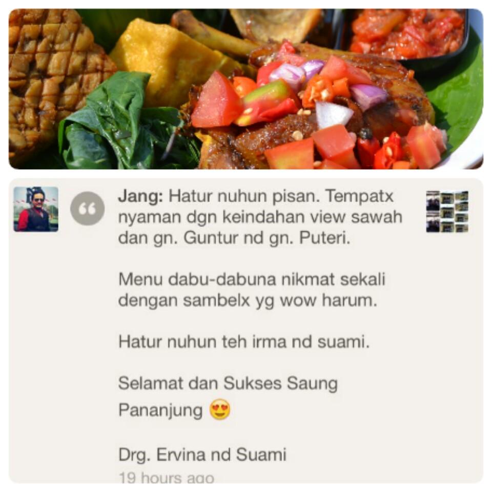 Menu at Saung Pananjung Resto steakhouse, Garut