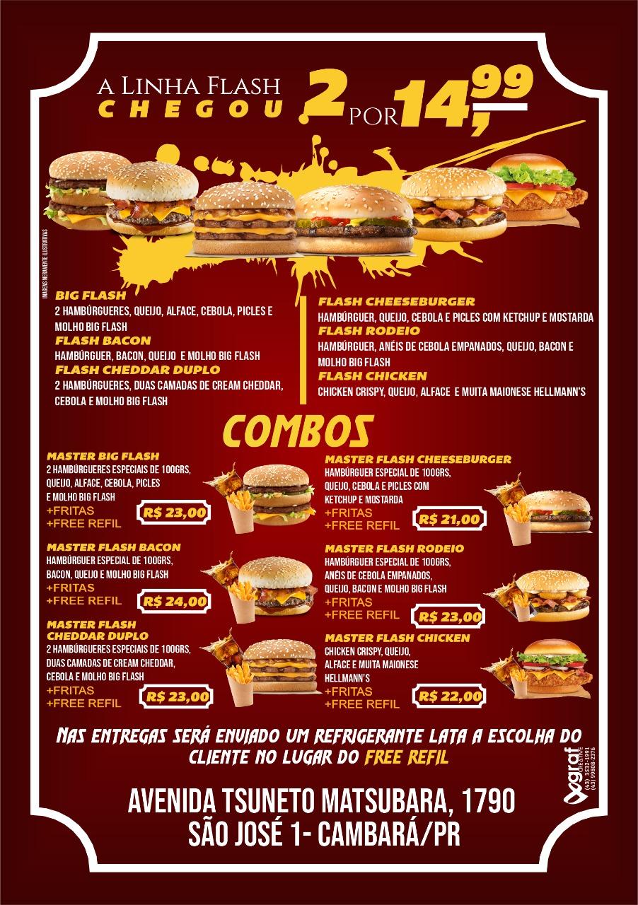 Menu at Fast Burger, Cambará