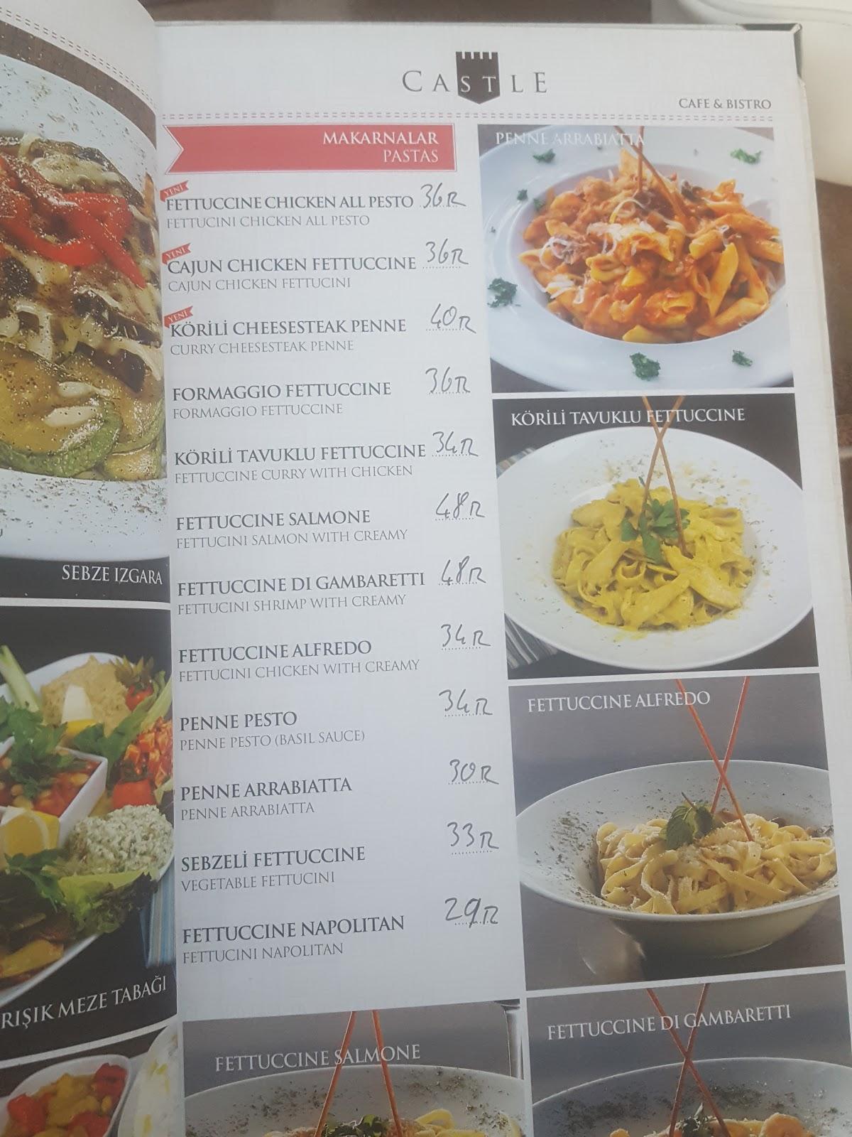 Menu at Castle Cafe & Restaurant, Antalya, Hıdırlık Sk. No:46