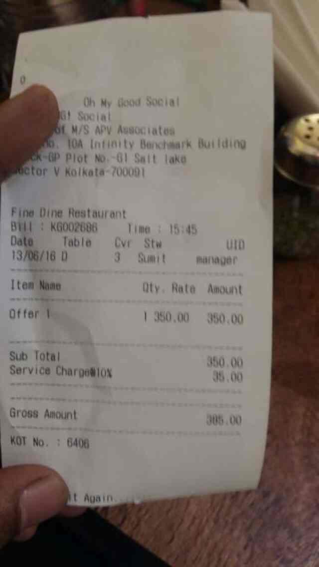 Menu at OMG CAFE, Kolkata, 1st Floor