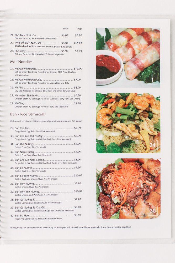 Menu at Phở Bistro Vietnamese Cuisine restaurant, Slidell, Gause Blvd