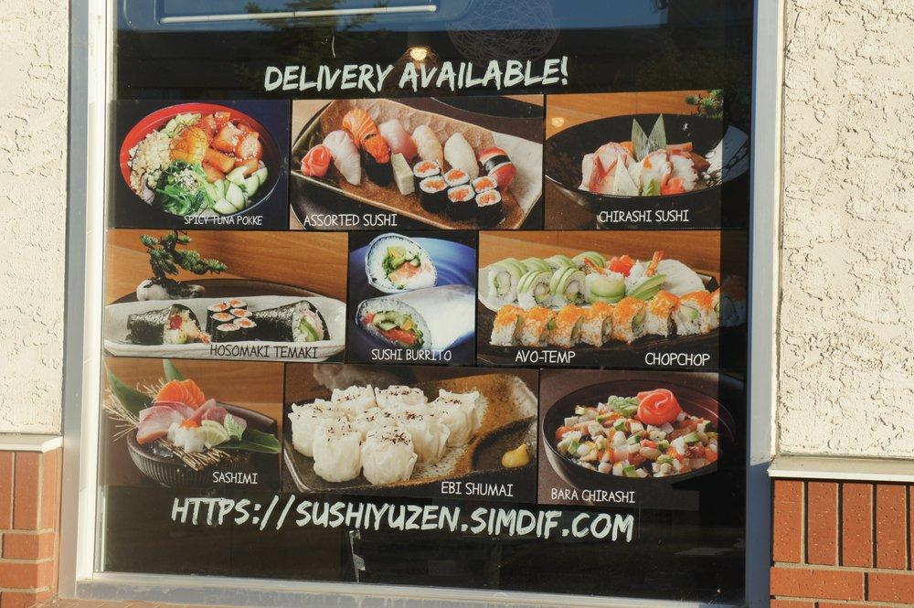 Menu at Yuzen Japanese Restaurant, St. Albert