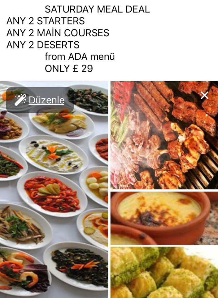 Menu at Ada Restaurant, Belfast
