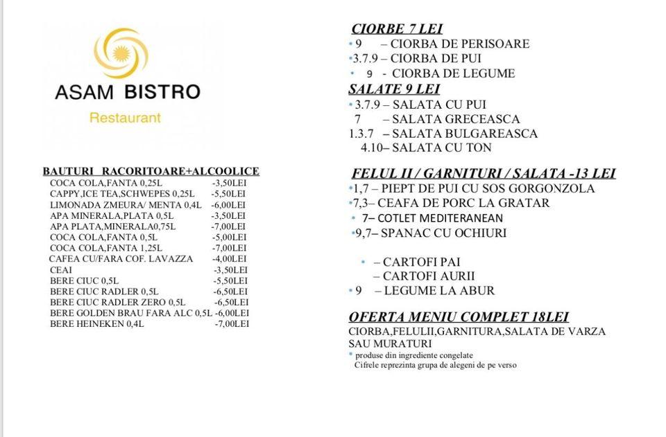 Menu at Asam Events, Mediaș