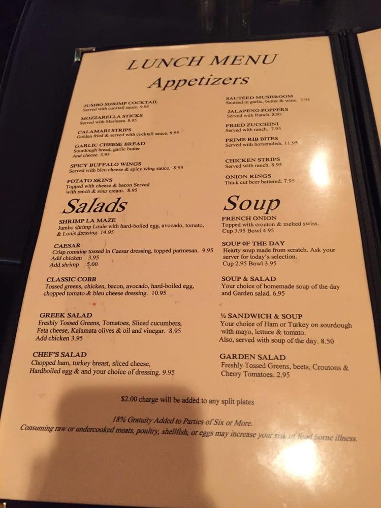 Menu at Cafe La Maze, National City, Highland Ave