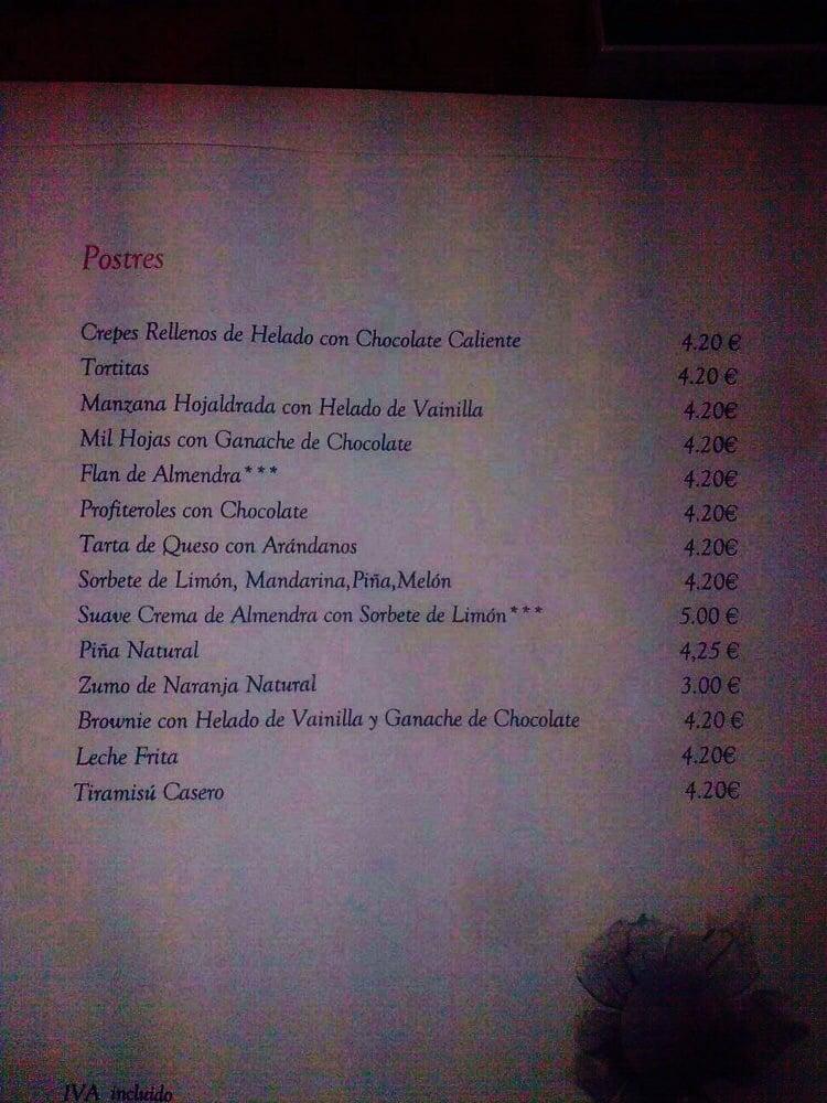 Menu at Restaurante Genaro, Fuenterrobles
