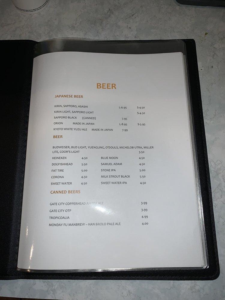 Menu at Nagoya Sushi And Hibachi restaurant, Roswell, 910 Marietta Hwy