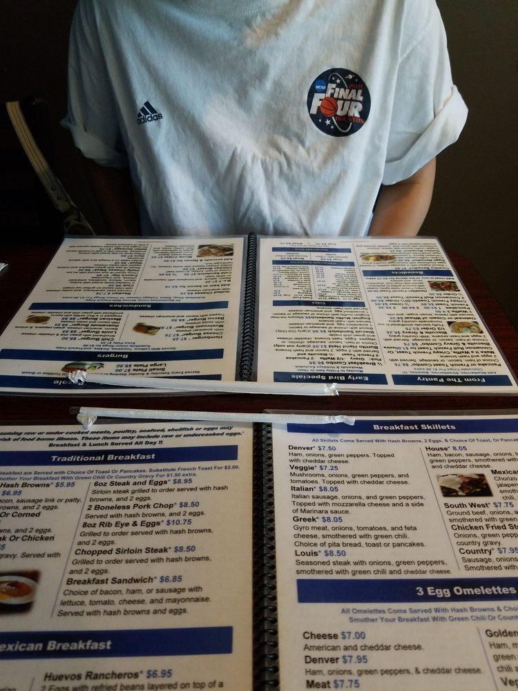 Menu at Louis' Cafe, Golden