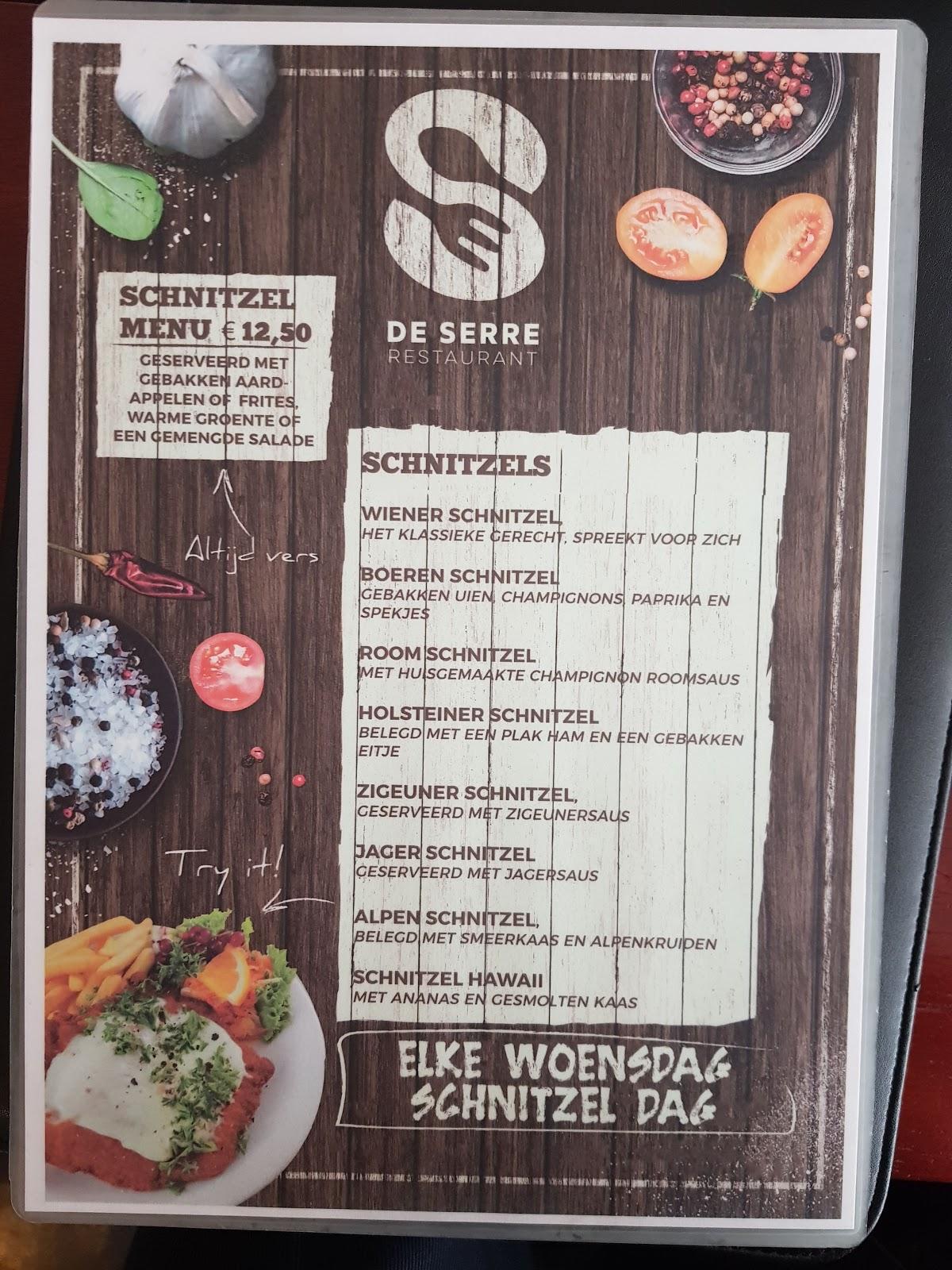 Menu at Restaurant & Snackpoint De Serre, Emmen