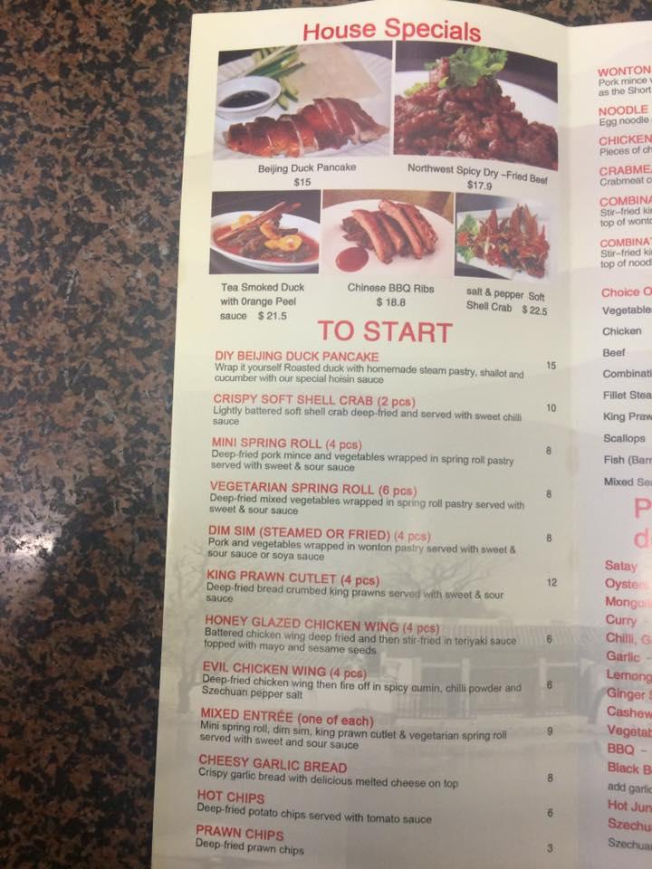 Menu at Harbourside Asian Restaurant, Ulladulla