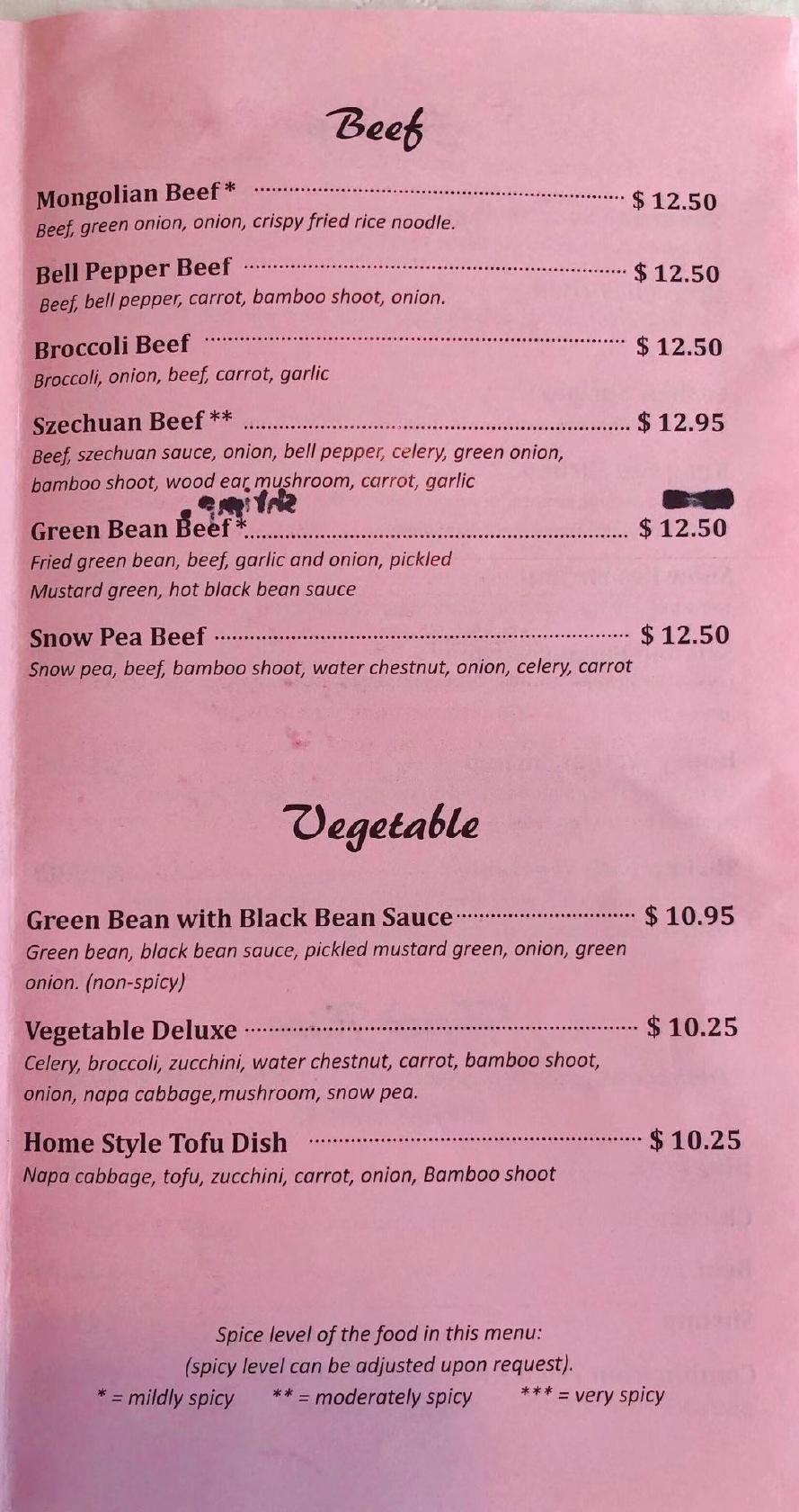 Menu at Hot Point Chinese Restaurant, The Dalles