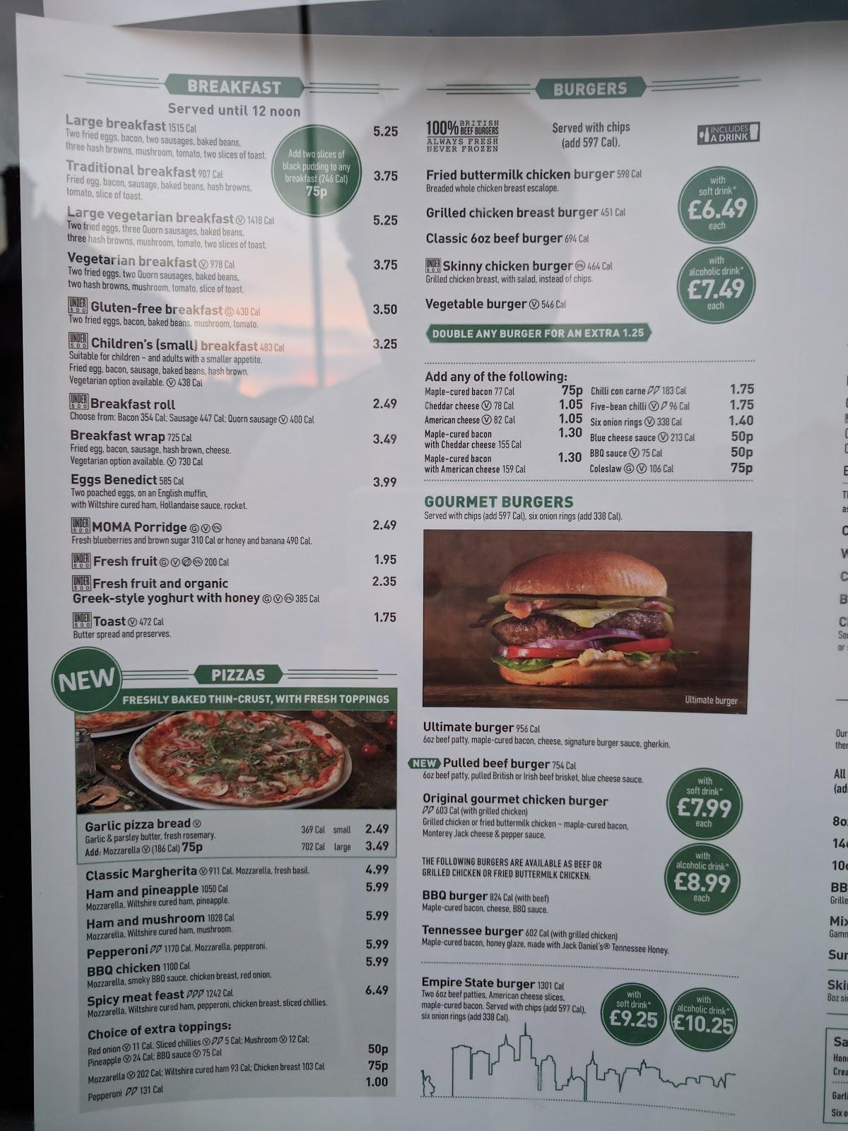 Menu at Royal Victoria Pavilion - JD Wetherspoon pub & bar, Ramsgate