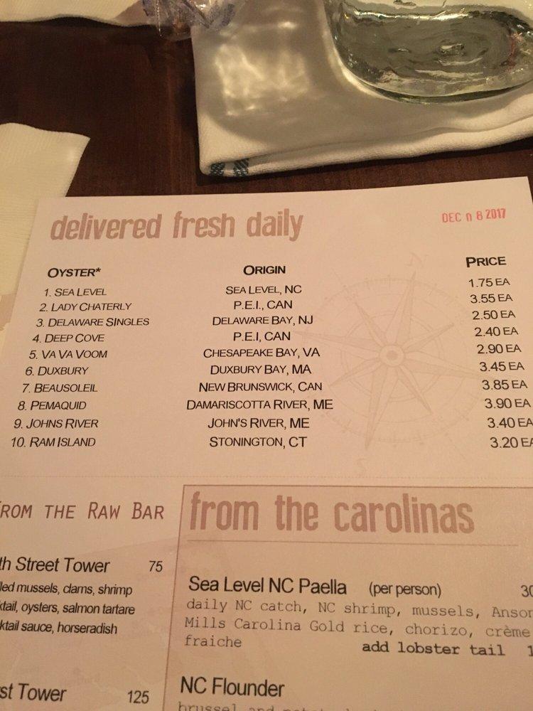 Menu at Sea Level NC pub & bar, Charlotte