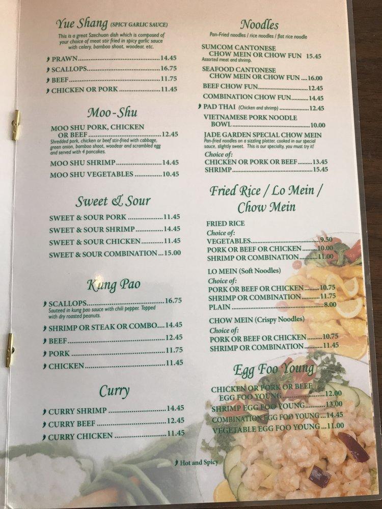 Menu at Jade Garden restaurant, Littleton