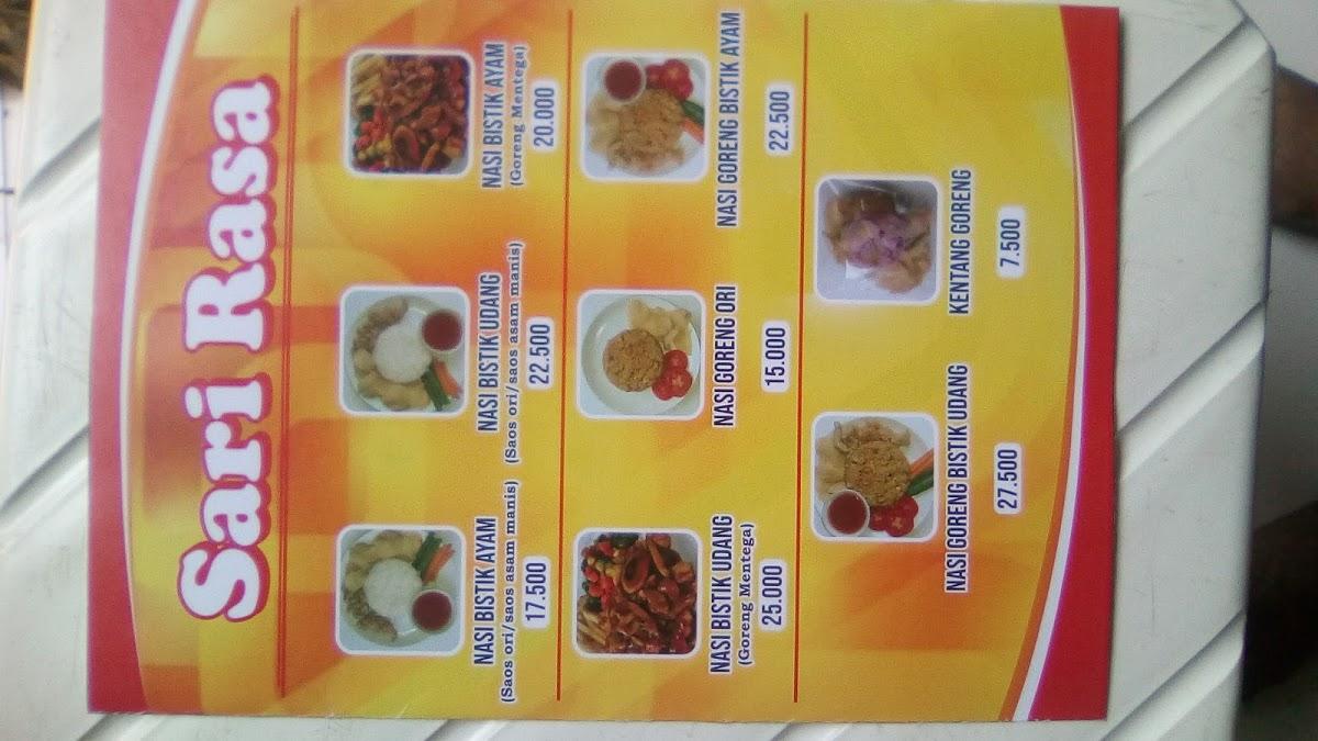 Menu at Sari Rasa 88 restaurant, Bandung