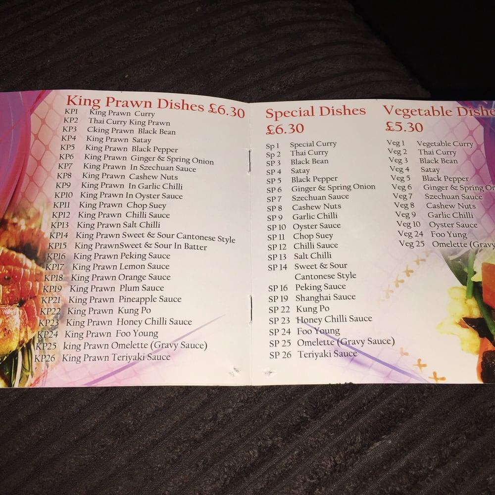 Menu at Ma Ma Chef restaurant, Carrickfergus