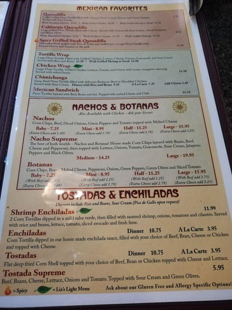Menu at Mexico Lindo restaurant, Waterford Township, Highland Rd