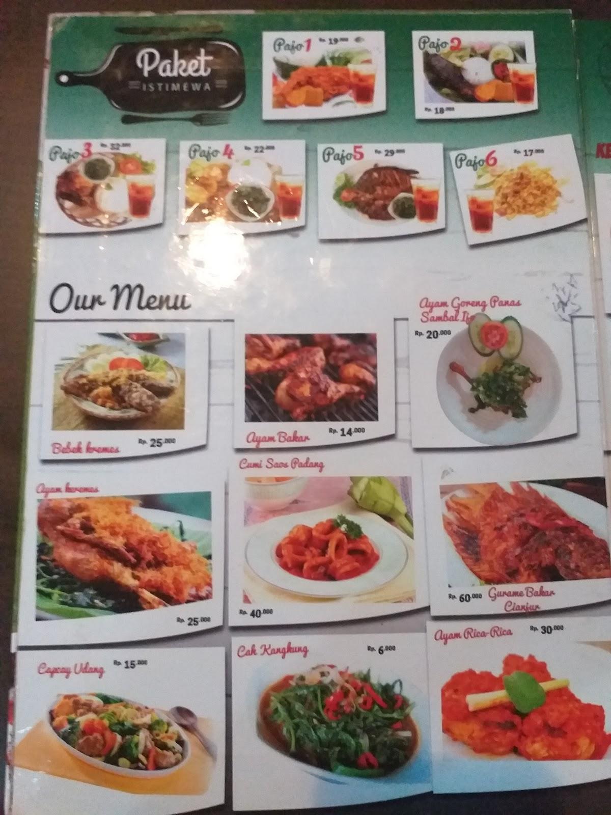 Carta del restaurante Pondok Cabe Ijo, Pematang Kandis