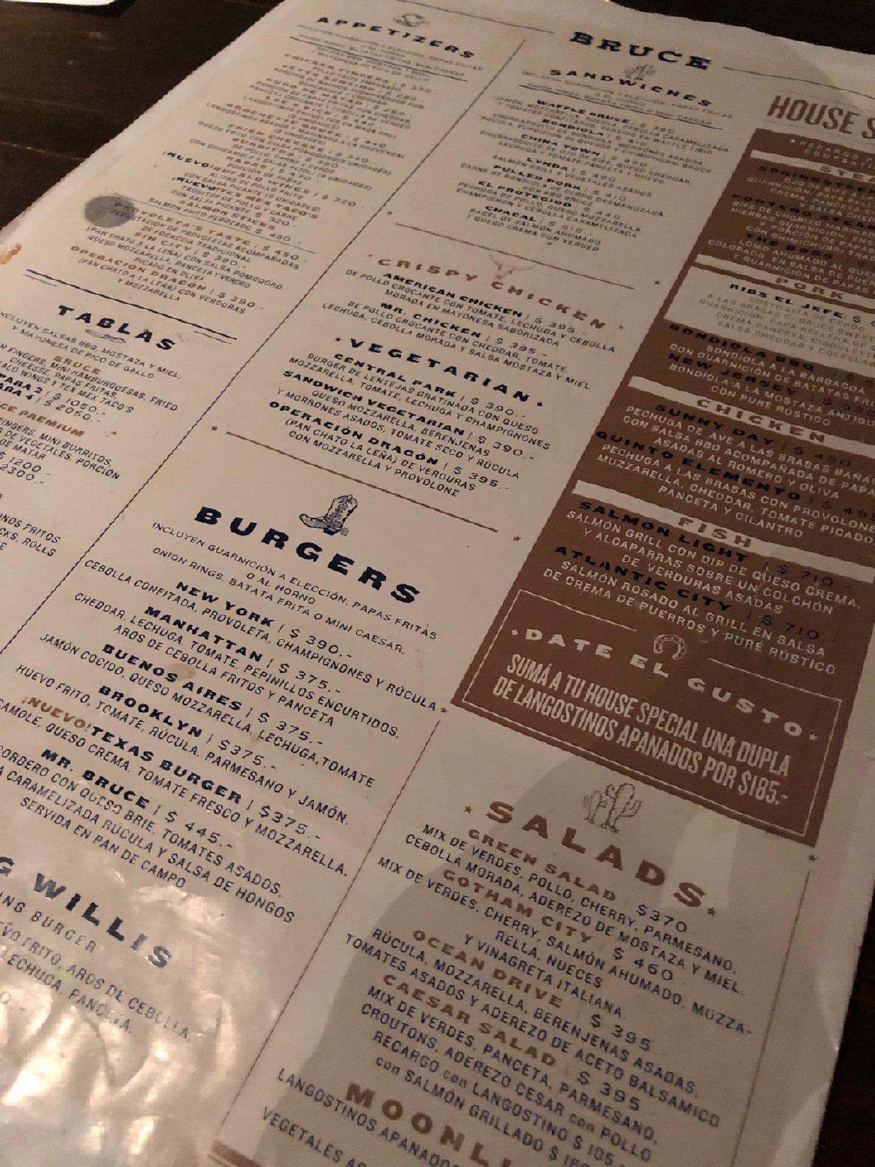 Menu at Bruce Grill Station & Wine Bar Parque Leloir, Ituzaingó