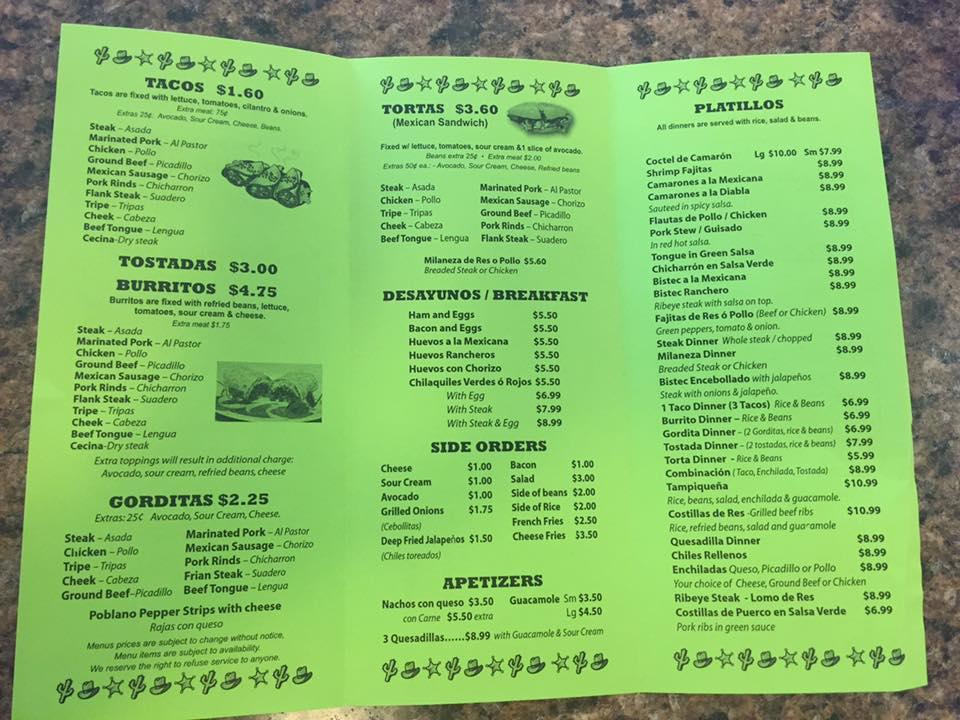 El Canelo, 700 Burnham Ave in Calumet City - Mexican restaurant menu ...