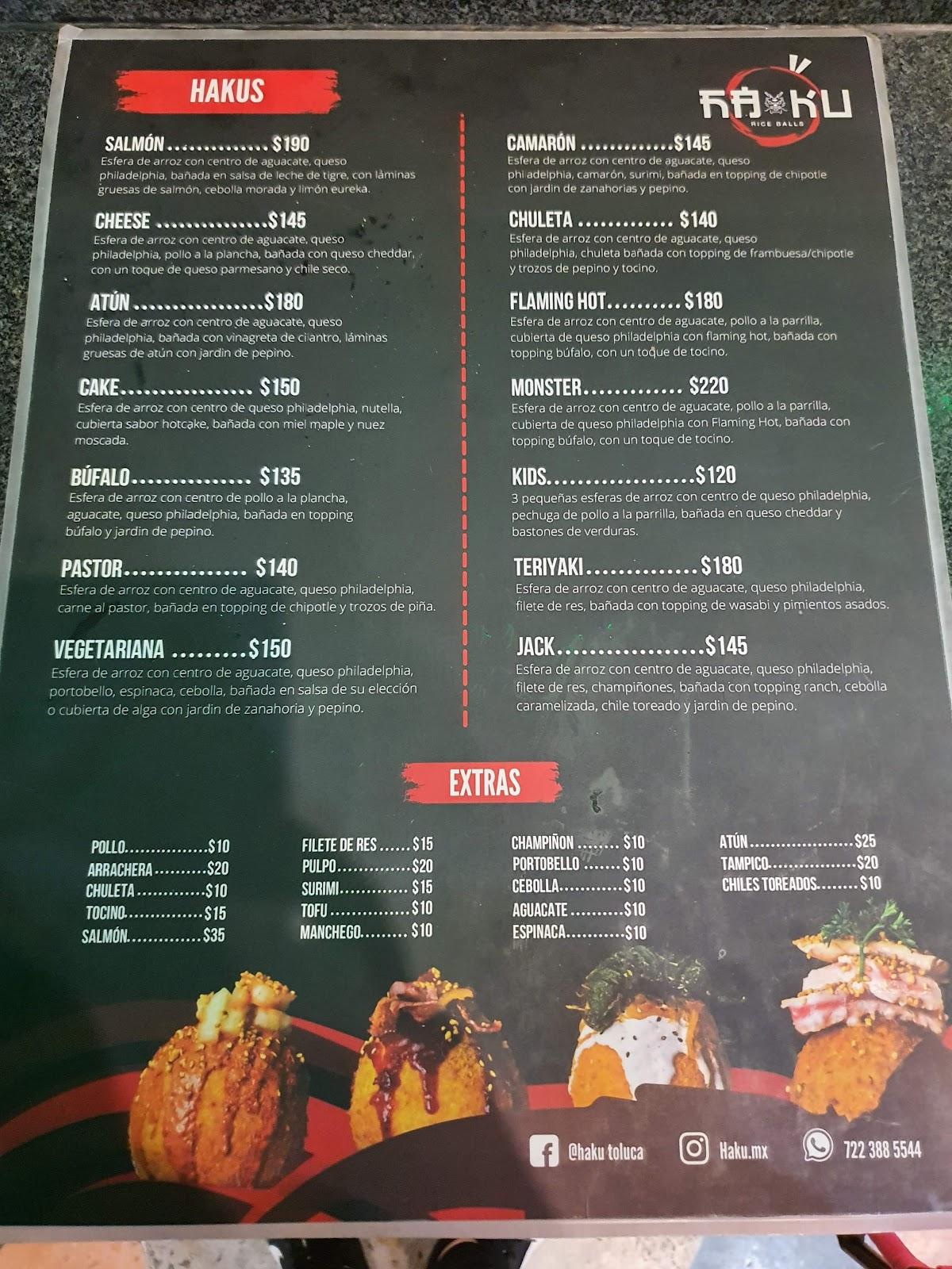 Menu at HaKu - Rice Balls restaurant, Metepec, MZ 004