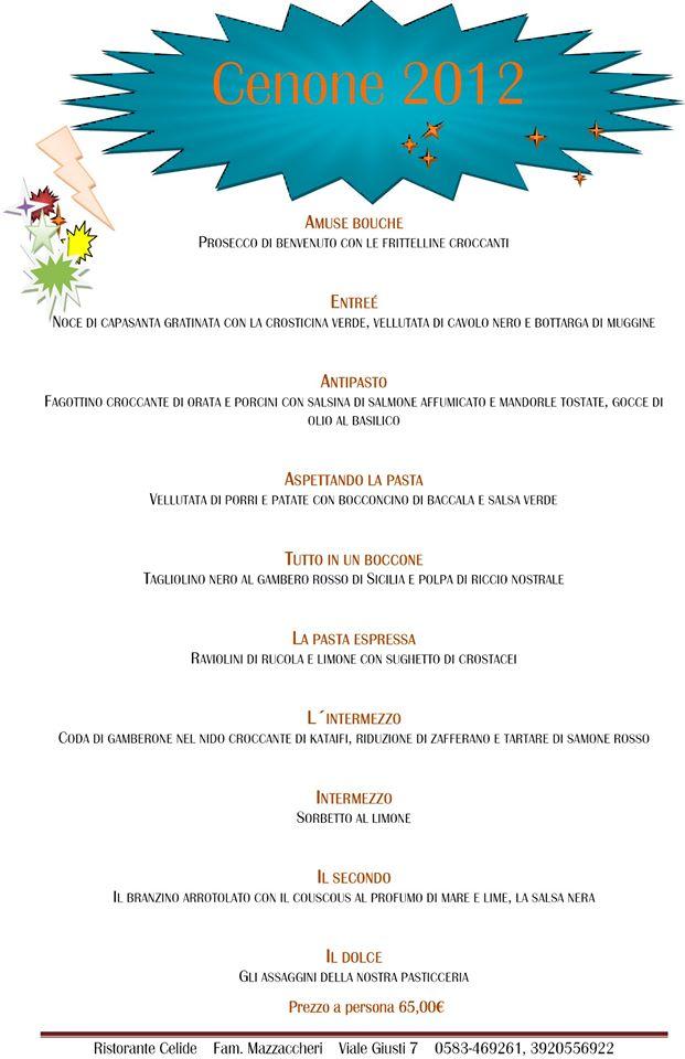 Menu at Ristorante Celide, Lucca, Viale Giuseppe Giusti