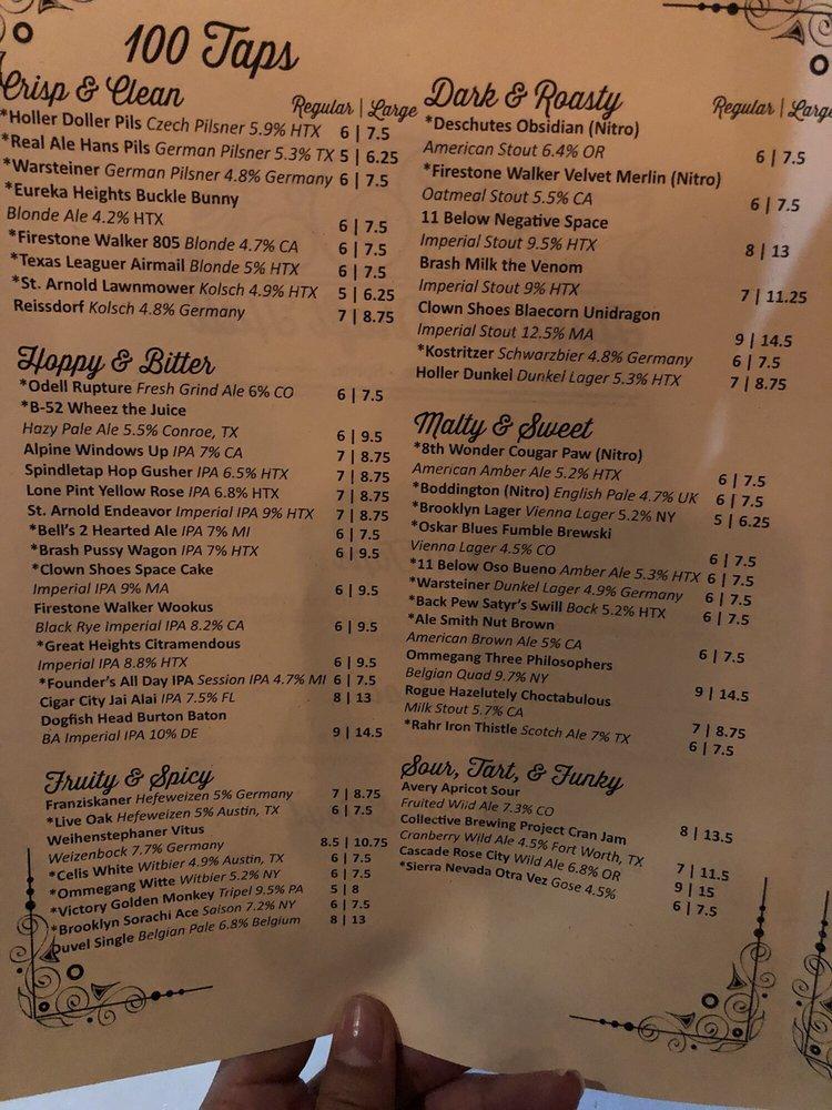 Menu at Holman Draft Hall pub & bar, Houston