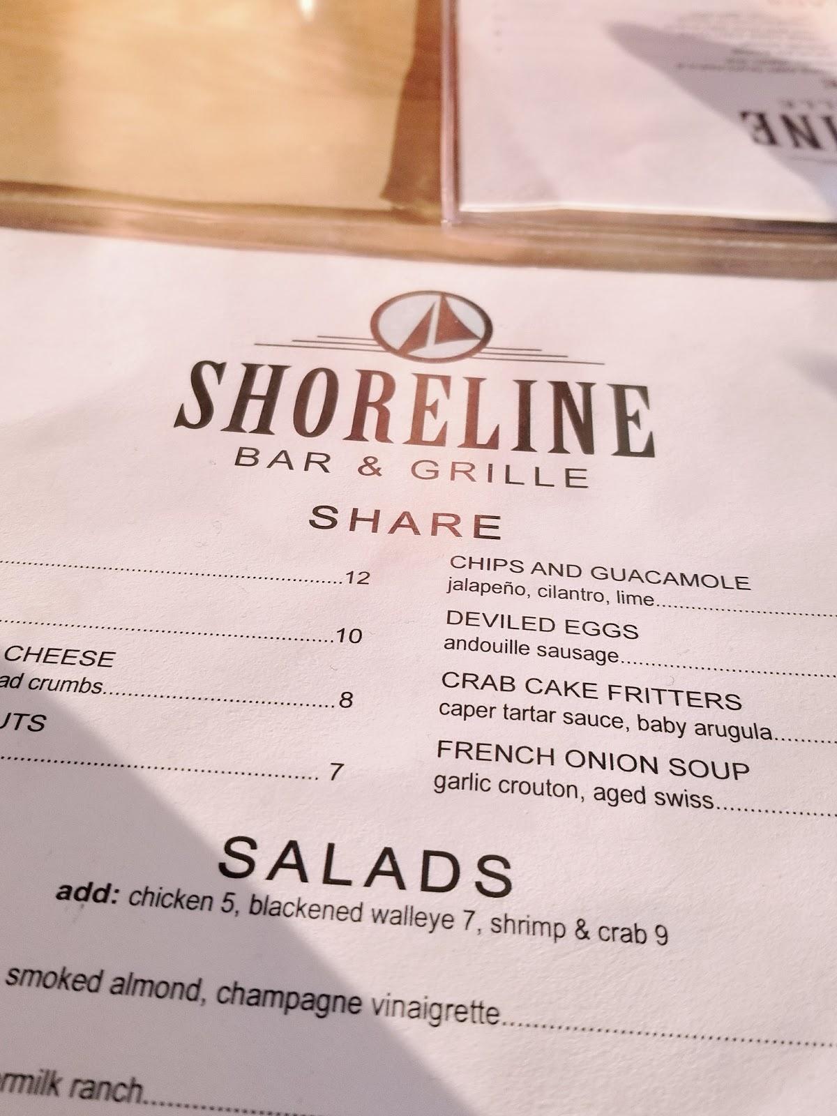 Menu at Shoreline Bar & Grille, Erie