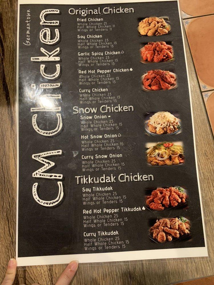Menu at Chicken Pocha (Formerly CM Chicken Germantown) restaurant, Germantown