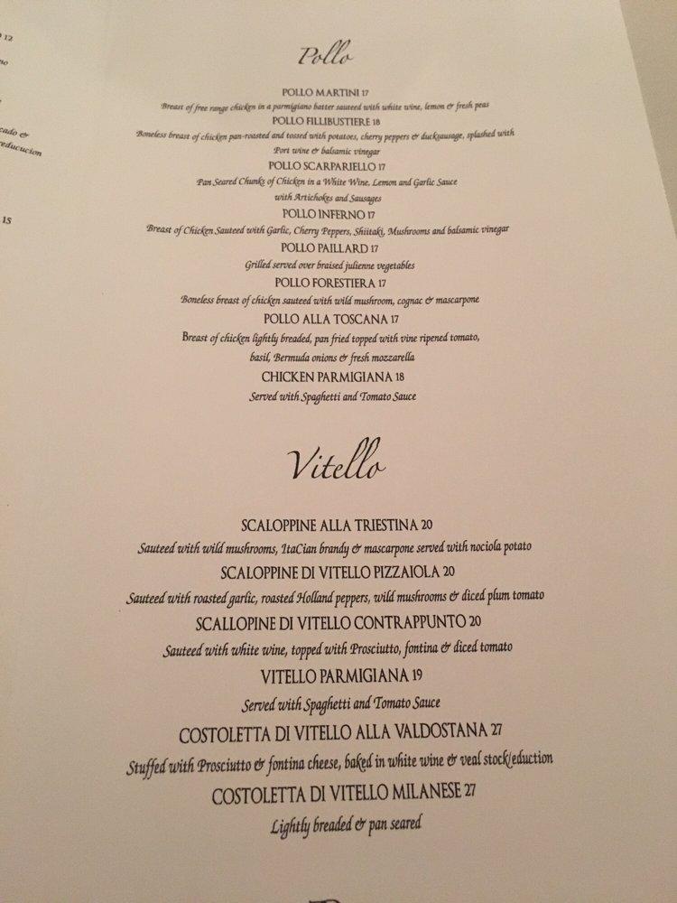 Menu at Fino Restaurant, Croton-on-Hudson