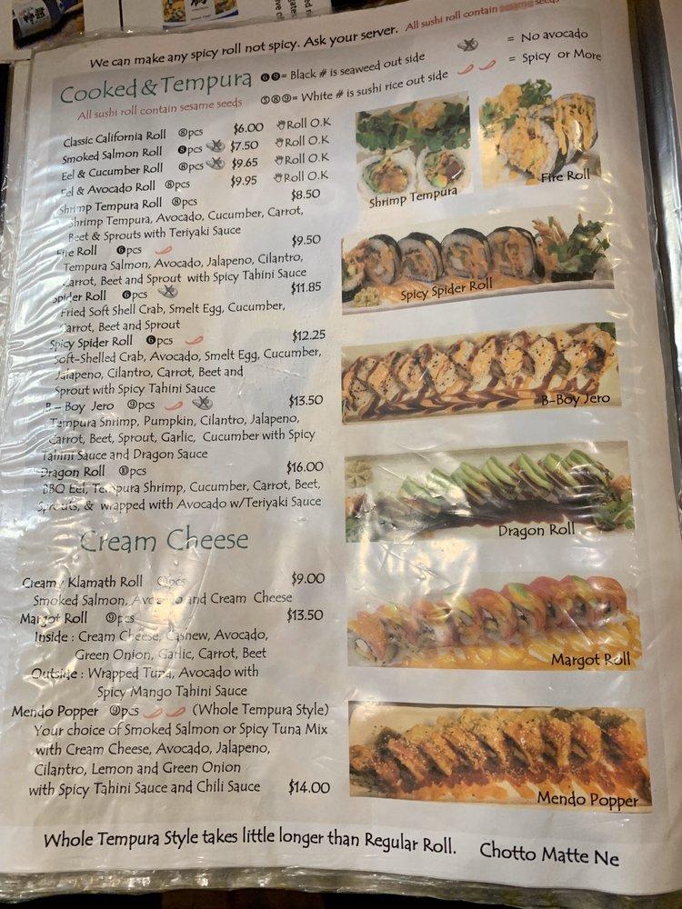 Menu at Oco Time restaurant, Ukiah