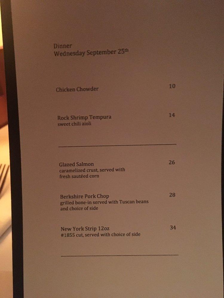 Menu at BrickTop's restaurant, Nashville, West End Ave