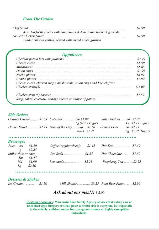 Menu at Bunny Hop Cafe, Junction City