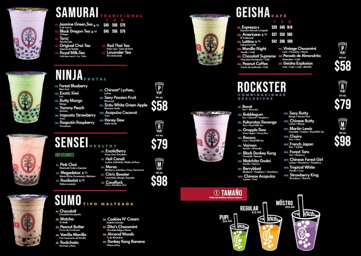 Carta del café Cassava Roots Plateros, Ciudad del México