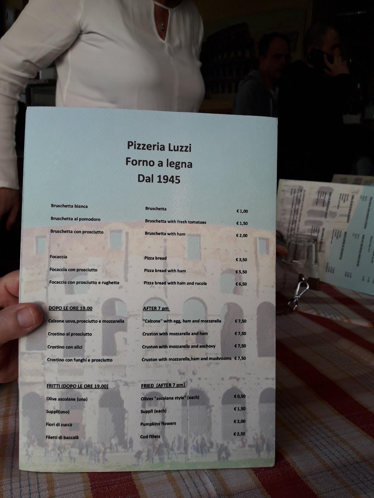 Menu da Ristorante Colosseo "Luzzi", Roma