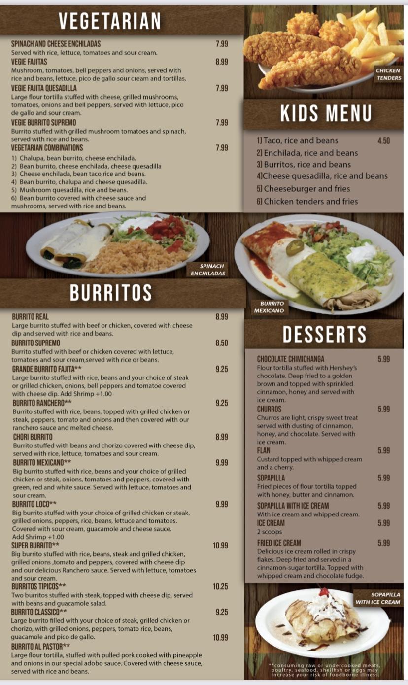 Menu at LOS HERMANOS MEXICAN GRILL #3 restaurant, Hohenwald, 36 E Main St