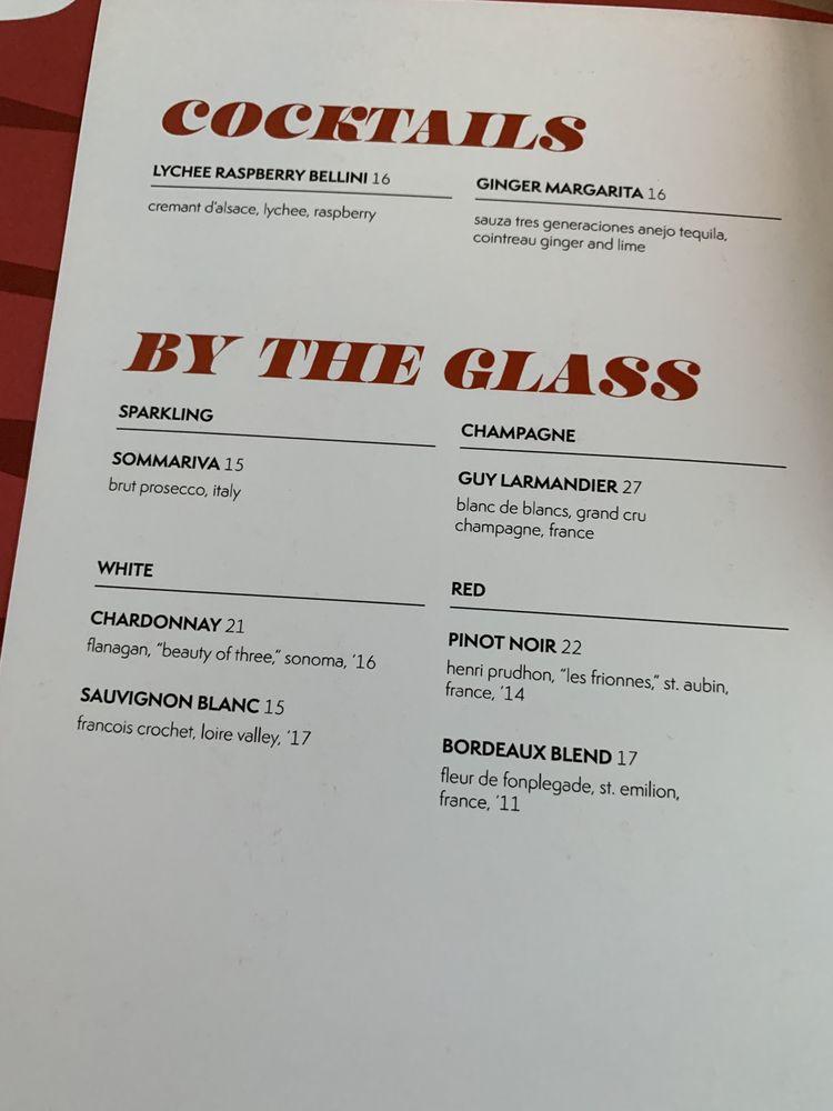 Menu at Paris Cafe, New York City, TWA Hotel