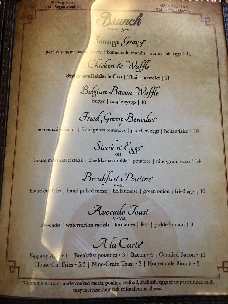 Menu at White Rabbit Gastropub, Frederick