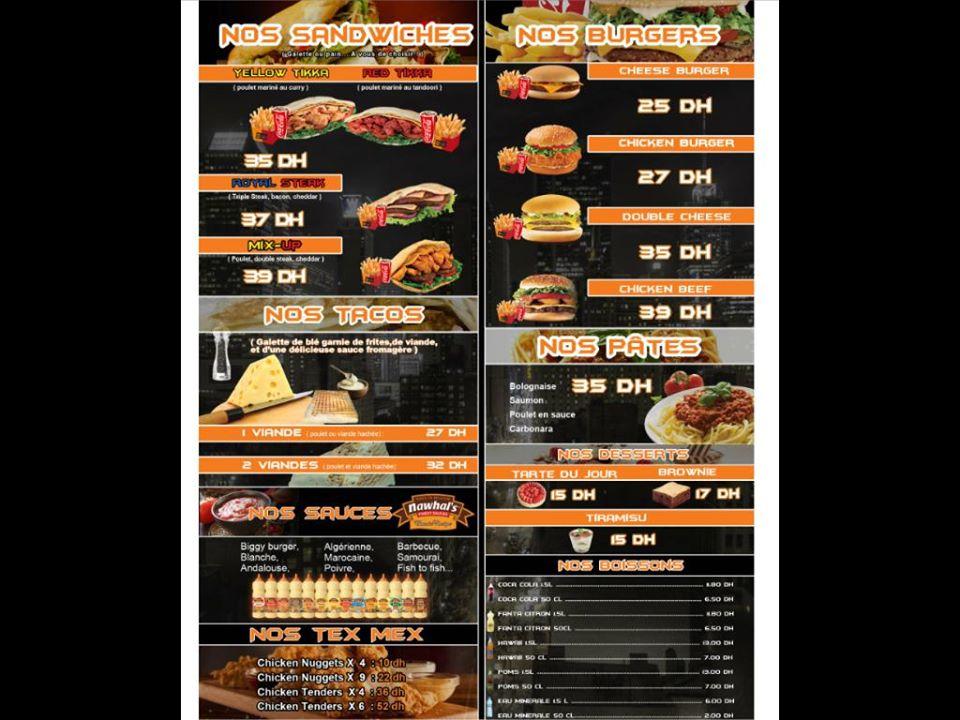 Menu at Fifty Five restaurant, El Jadida