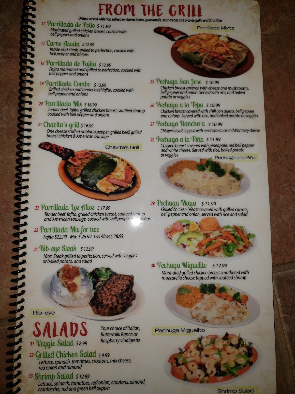 Menu at Jalisco's Mexican Grill Restaurant, Mabank