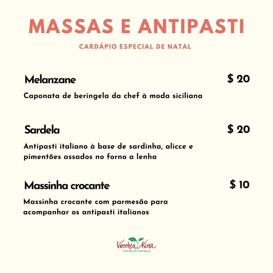 Menu at La Vecchia pizzeria, Aracaju