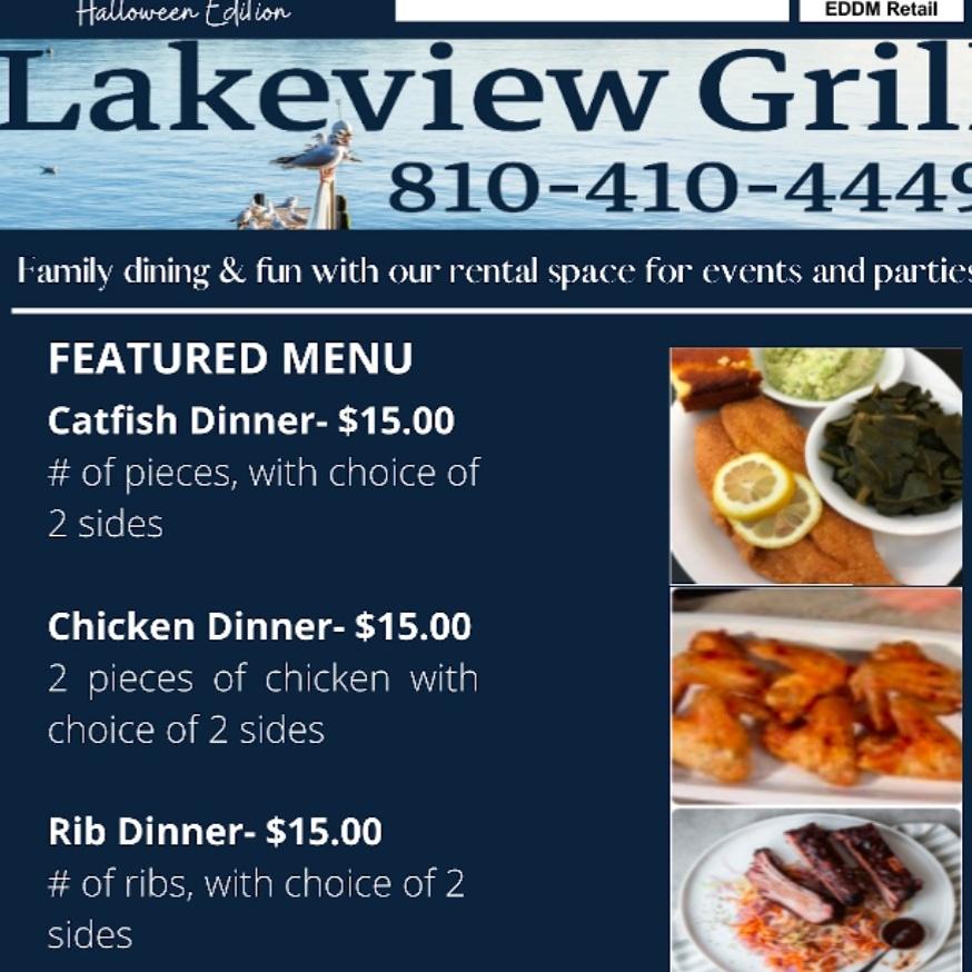Menu at Lakeview Grill pub & bar, Flint