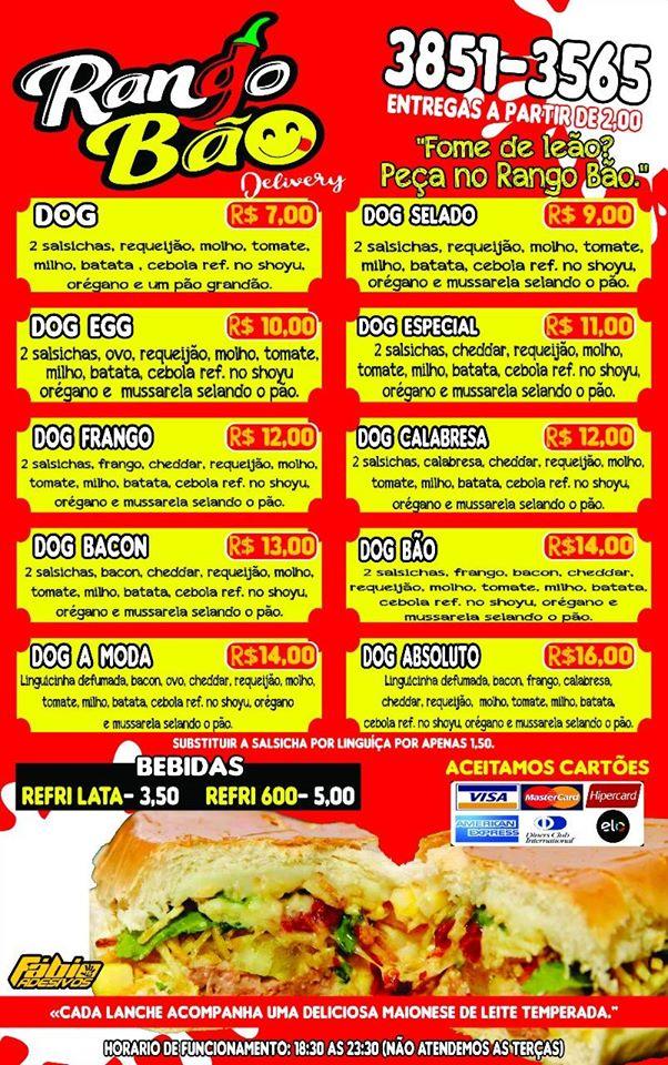 Menu em Rango Bão restaurante, João Monlevade