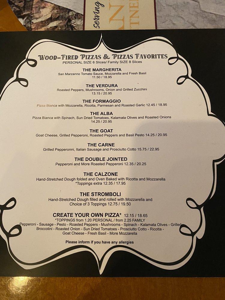 Menu at The Italian Joint pizzeria, Kissimmee