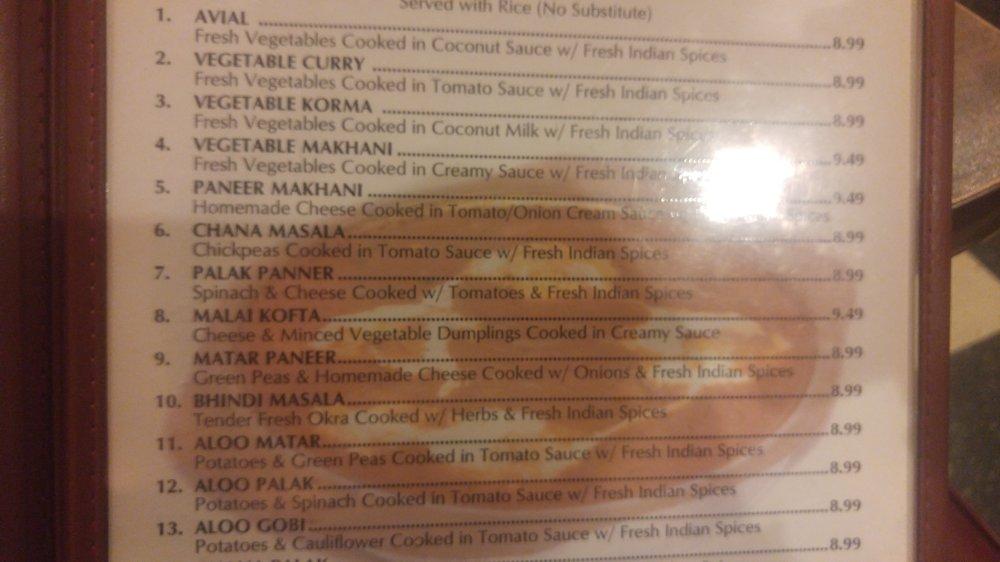 Menu at Udipi Cafe, Monroeville, Old William Penn Hwy
