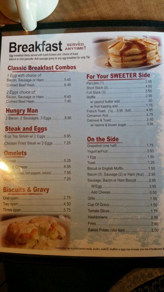 Menu at White Sands Cafe, Cotter