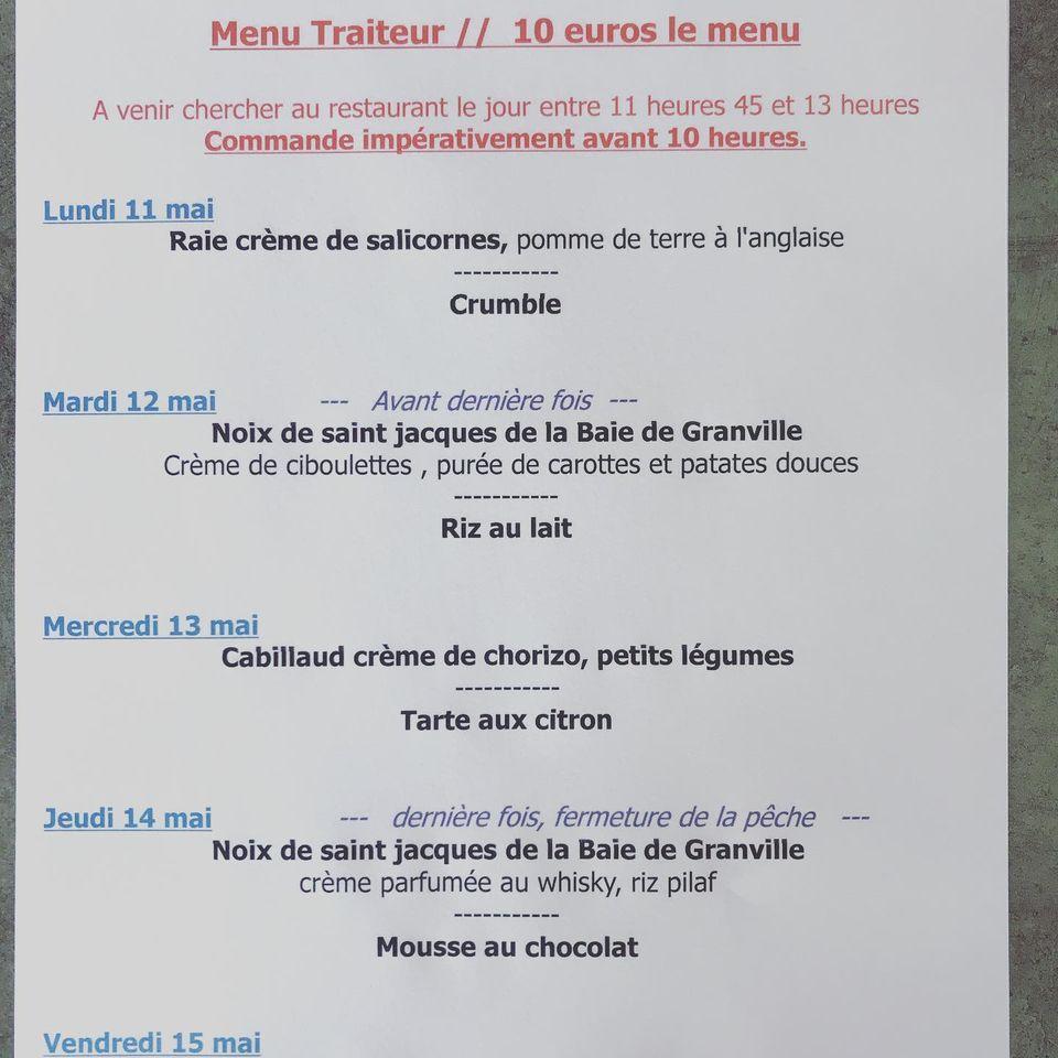 Menu au Le Phare restaurant, Granville